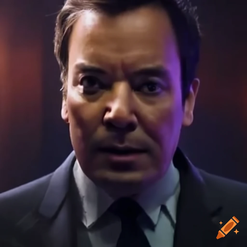 Comedian jimmy fallon in a detective role on a city street on Craiyon