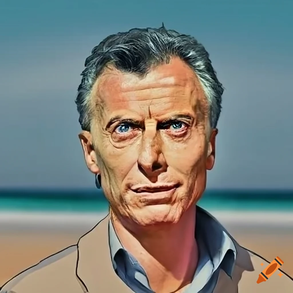 Mauricio macri enjoying the beach on Craiyon