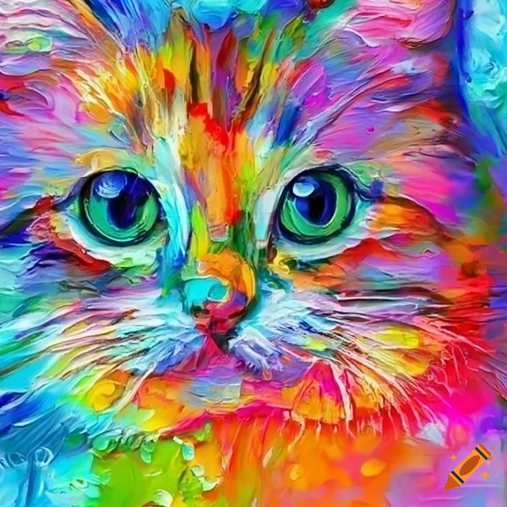 Abstract rainbow kitten on Craiyon