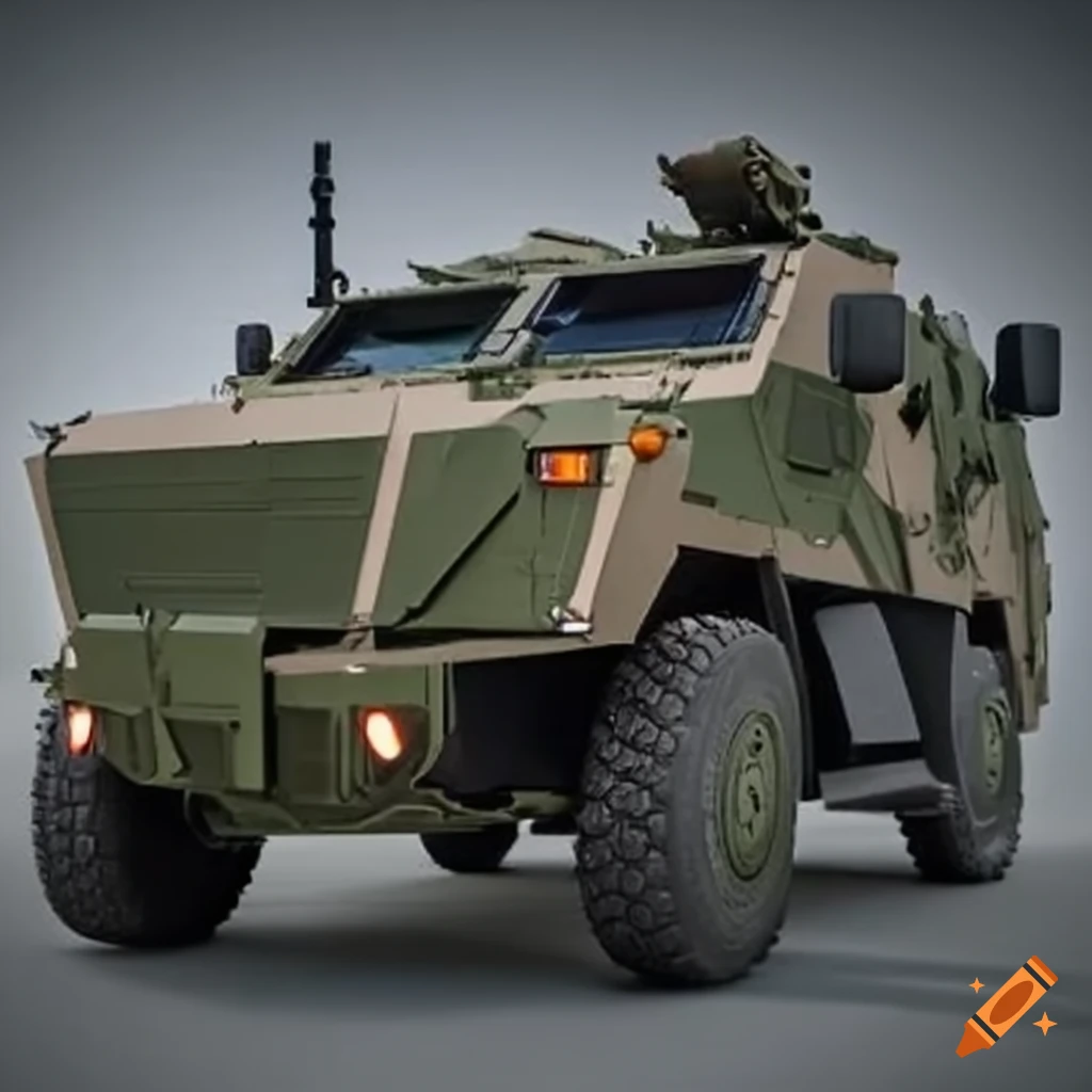 Wheeled armored vehicle on Craiyon