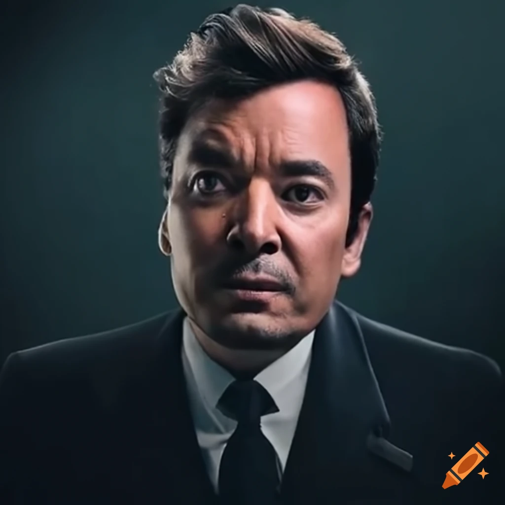 Comedian jimmy fallon in a detective role on a city street on Craiyon