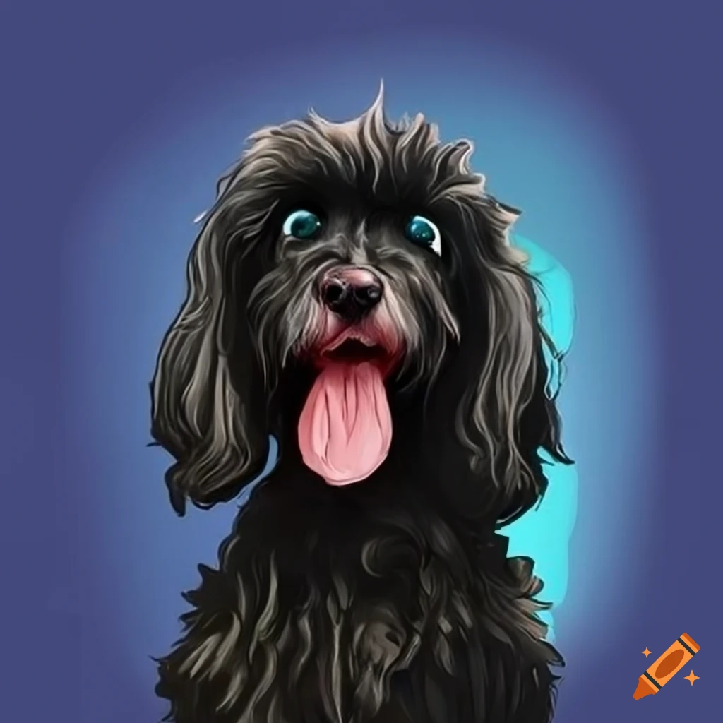 Black cockerpoo on transparent background on Craiyon