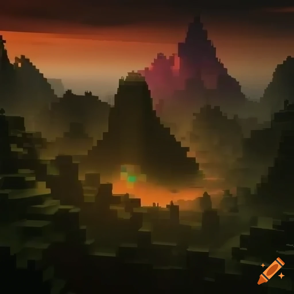 Montage of iconic Minecraft scenes, including impressive constructions ...