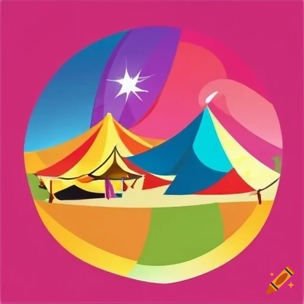 Desert circus logo for the circus community in national parks style on ...