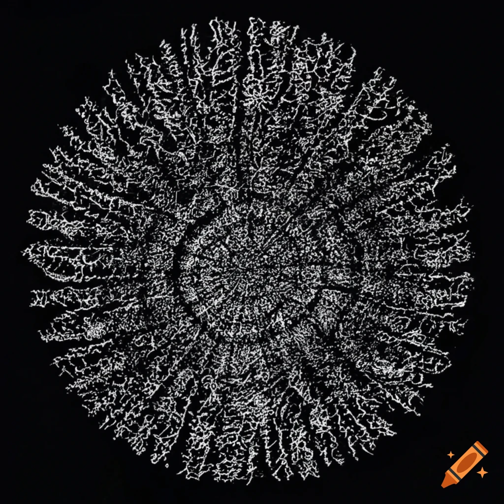 Microscopic view of a tree's intricate branching pattern on Craiyon