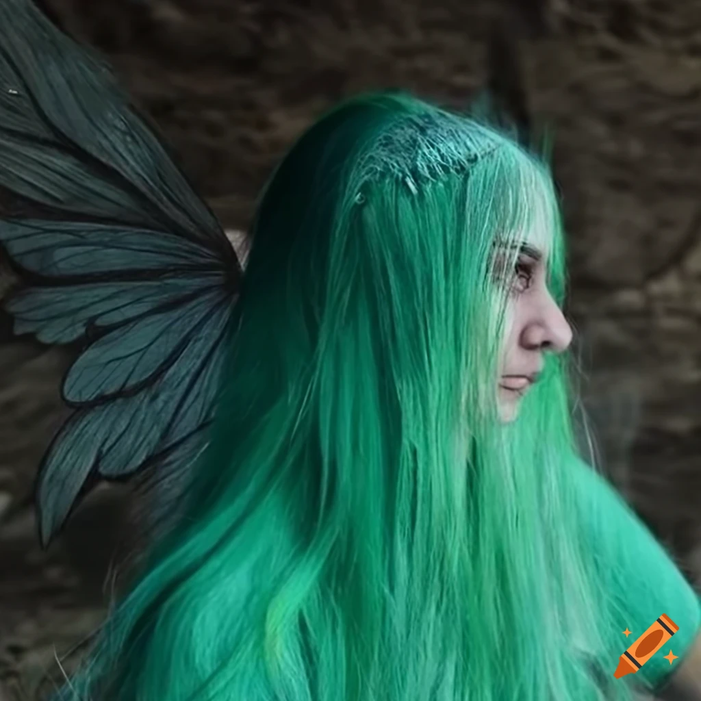 Green Hair Goddessa Woman Who Is Adored Especially For Her Beauty In A Traditional Christian