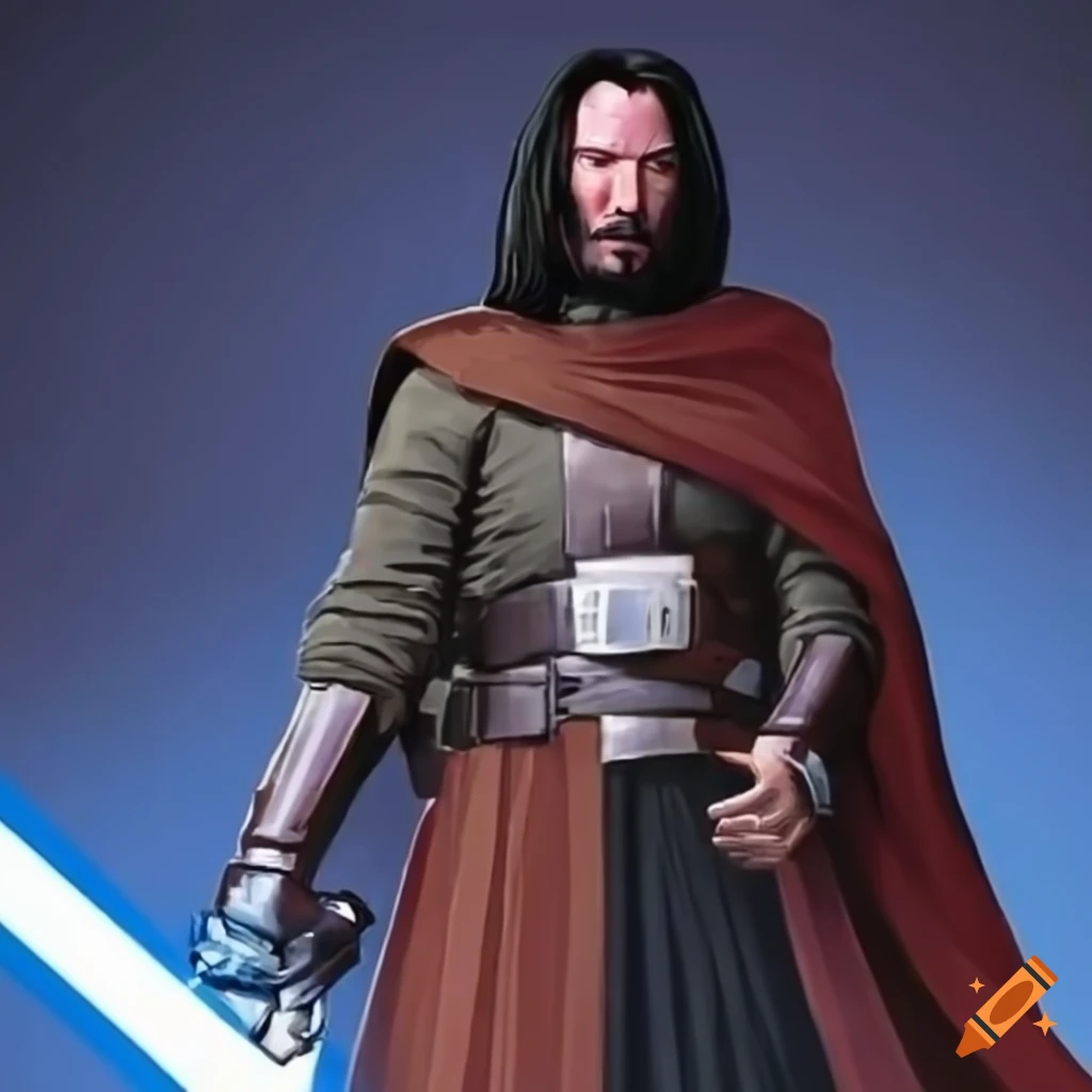 Keanu reeves portrayed as jedi knight revan on Craiyon