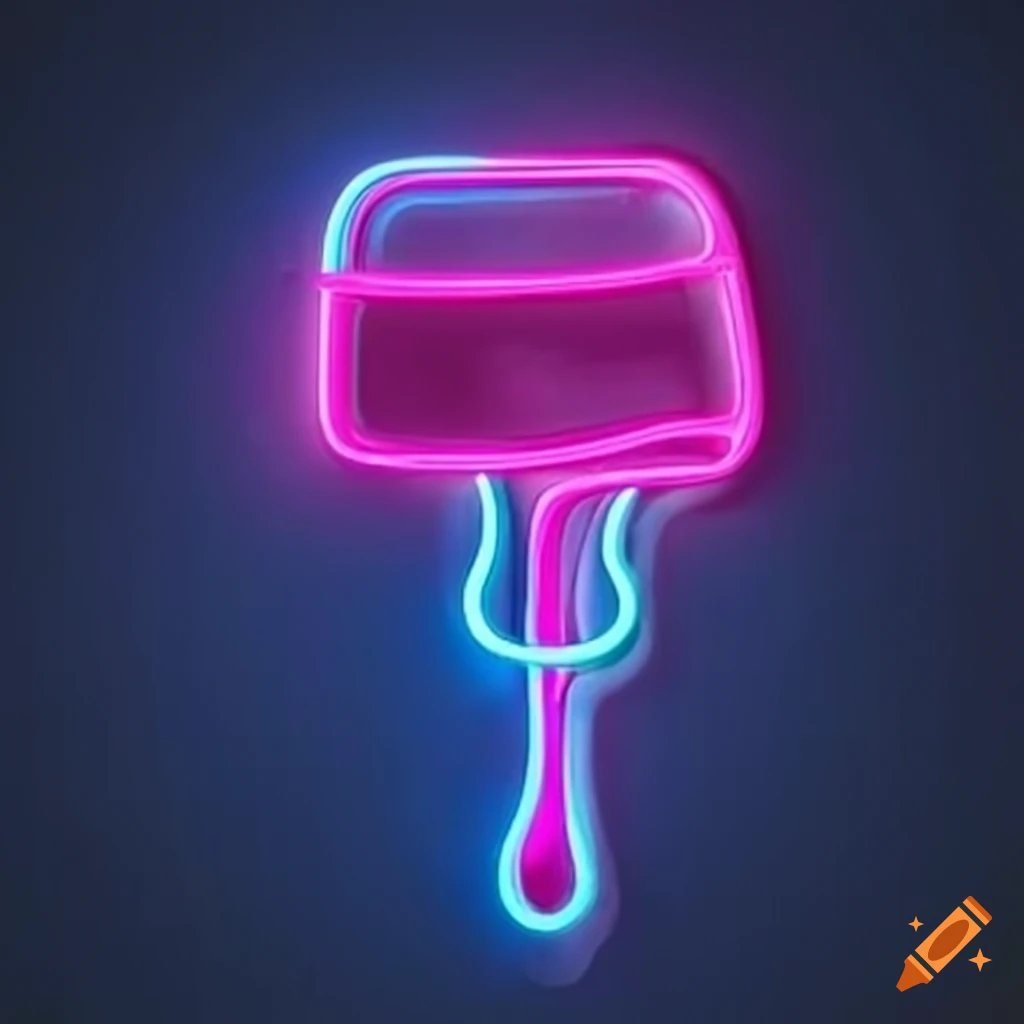 Neon sign of an iv drip bag on Craiyon