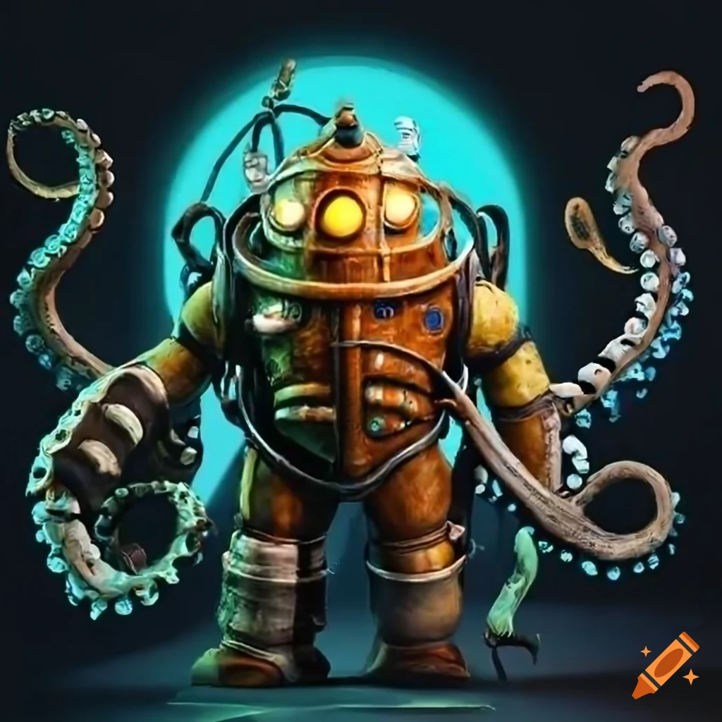 Bioshock big daddy with an octopus on Craiyon