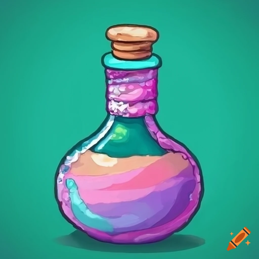 Health potion with pastel art on Craiyon