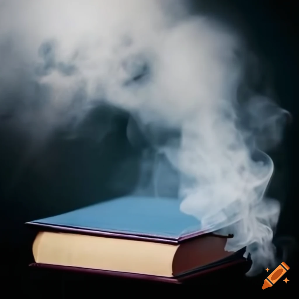 Book surrounded by smoke on Craiyon