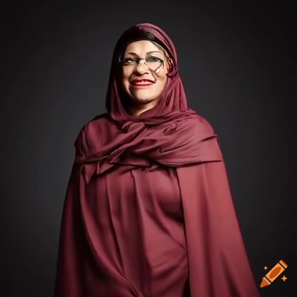 Rashida tlaib wearing tuareg traditional attire on Craiyon