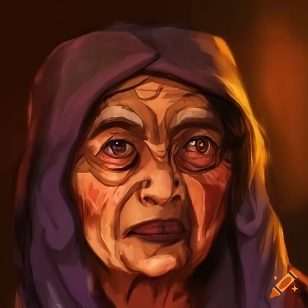 Drawing of an elders female shou on Craiyon