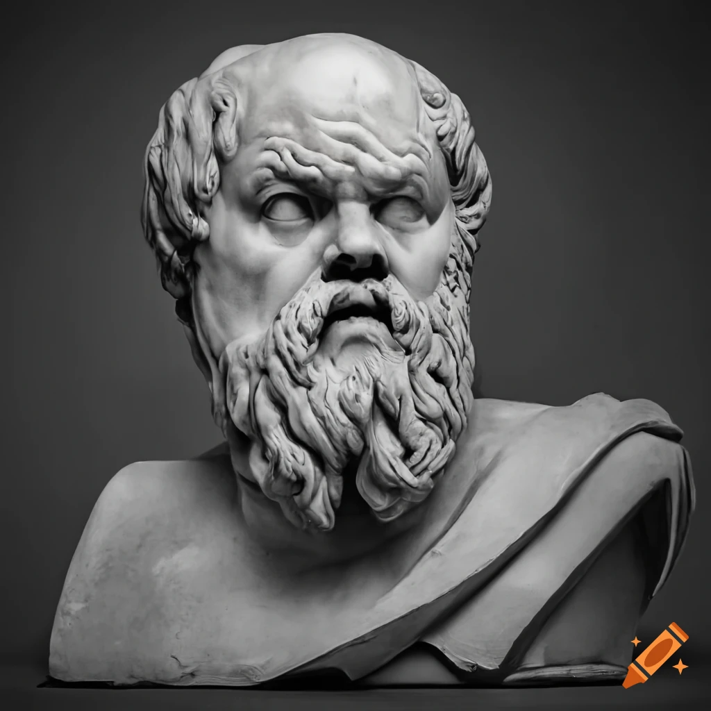 Portrait of socrates, the ancient philosopher on Craiyon