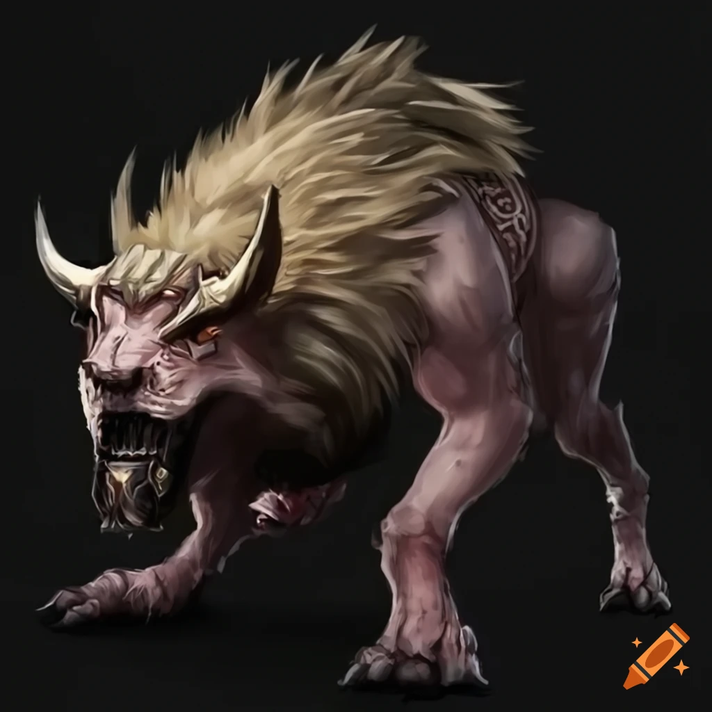 Armored warg creature on Craiyon