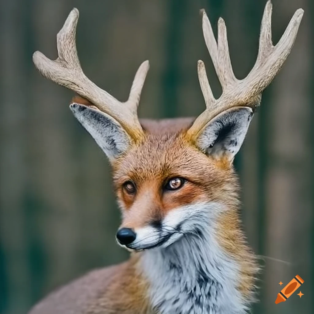 Fox wearing deer antlers on Craiyon