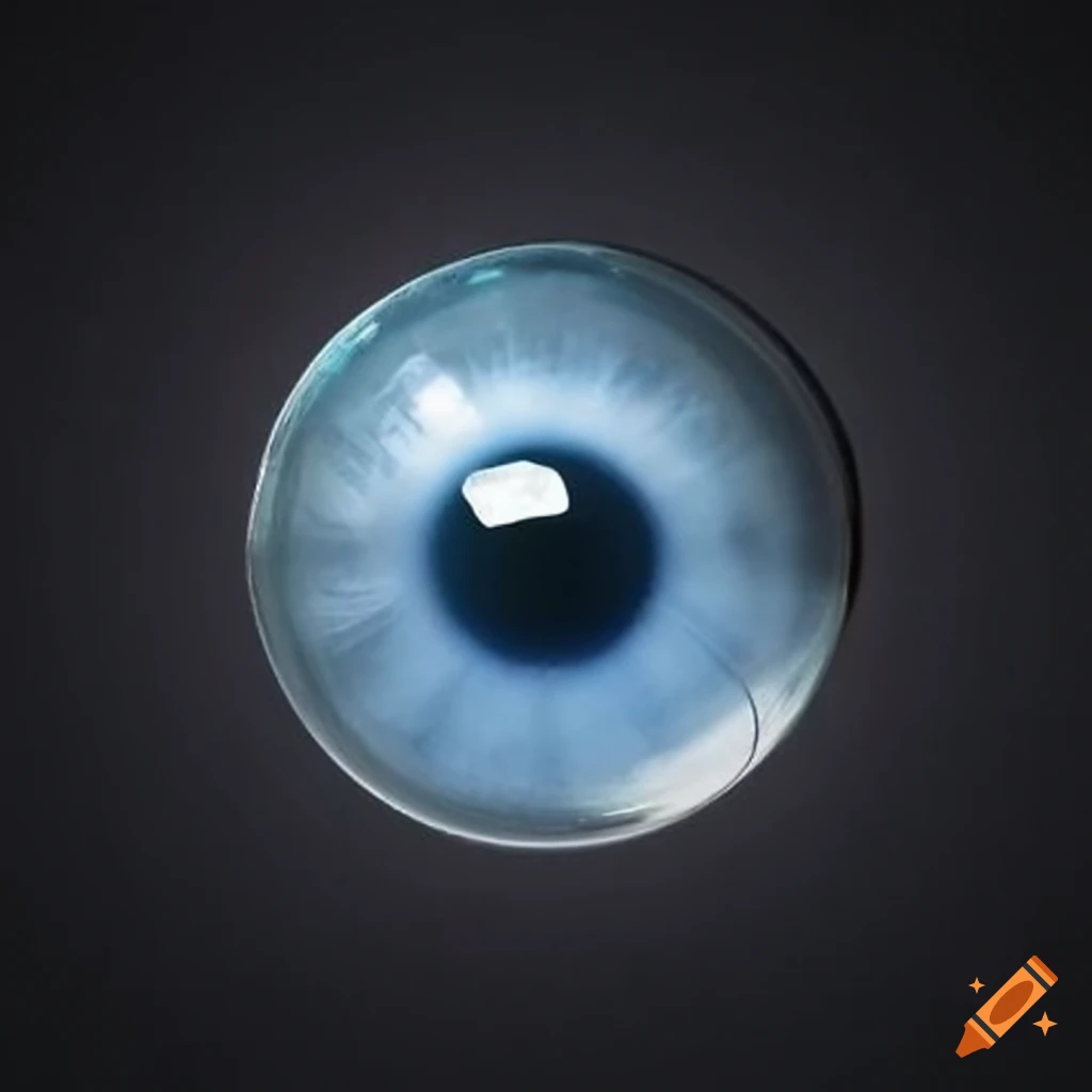 Clear translucent glass eye on Craiyon