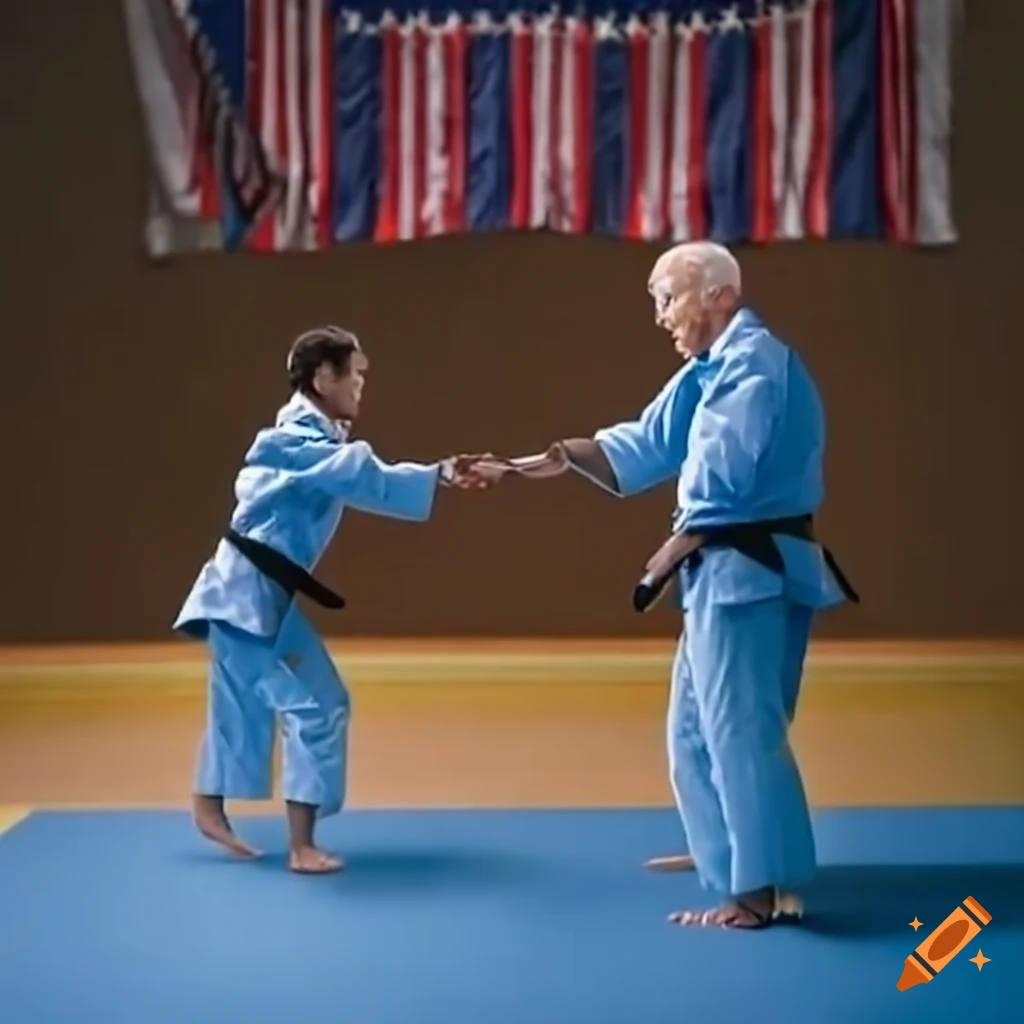 President biden practicing judo on Craiyon