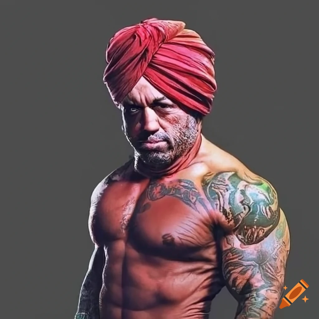 Joe rogan wearing a stylish turban on Craiyon