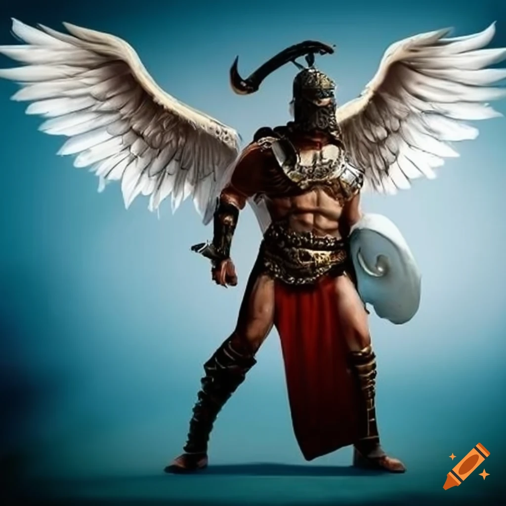 Warrior with wings on Craiyon