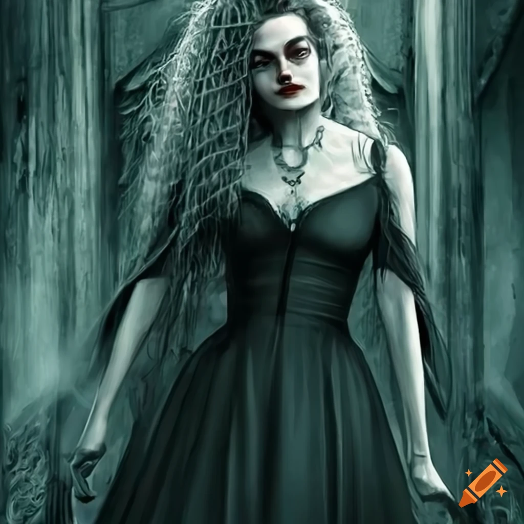 Bellatrix lestrange in azkaban cell on Craiyon