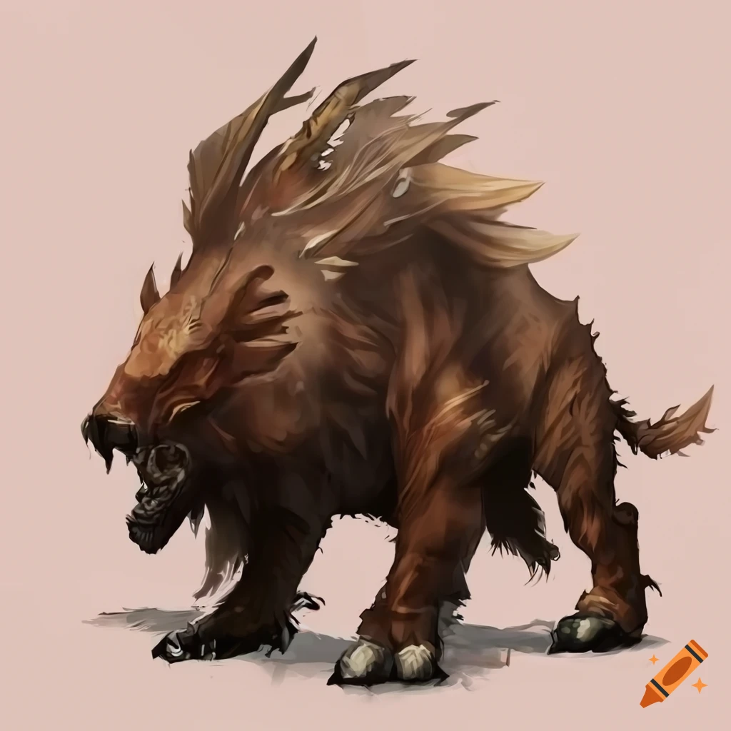 Armored warg creature on Craiyon
