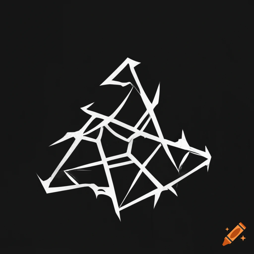 Abstract scary triangle-shaped gaming logo on black background on Craiyon