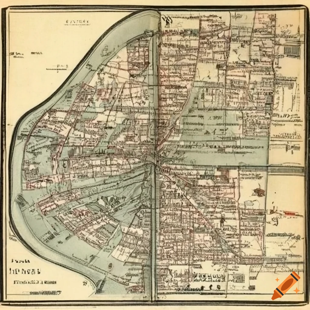 Vintage map of toronto from the early 20th century on Craiyon