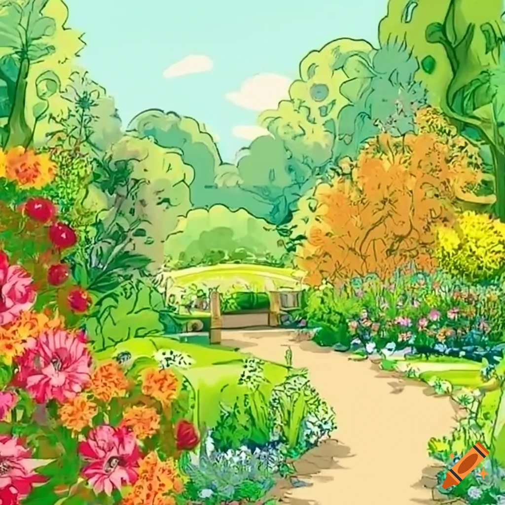 English garden in summer on Craiyon