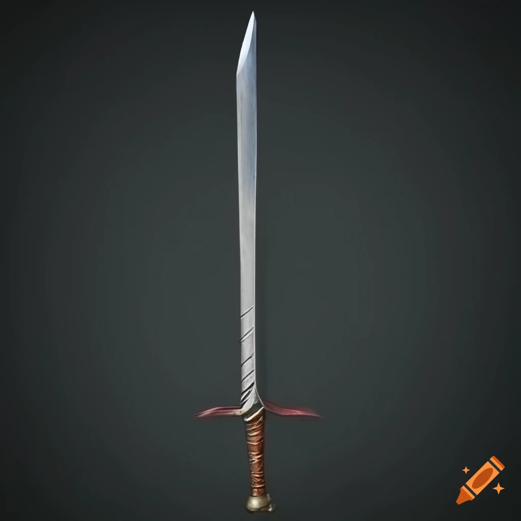 Realistic longsword with long quillions on Craiyon