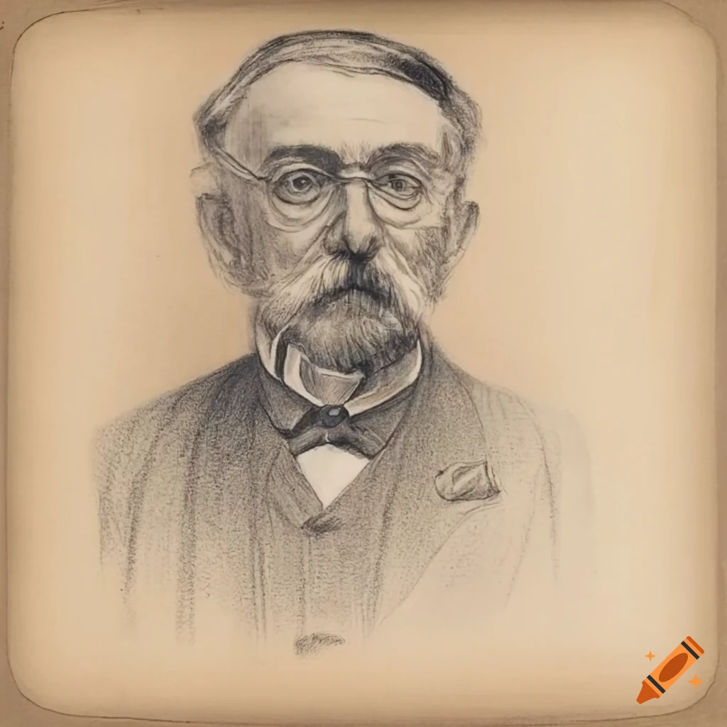 Drawing of Hugo Schottmüller, physician in 1914 on Craiyon