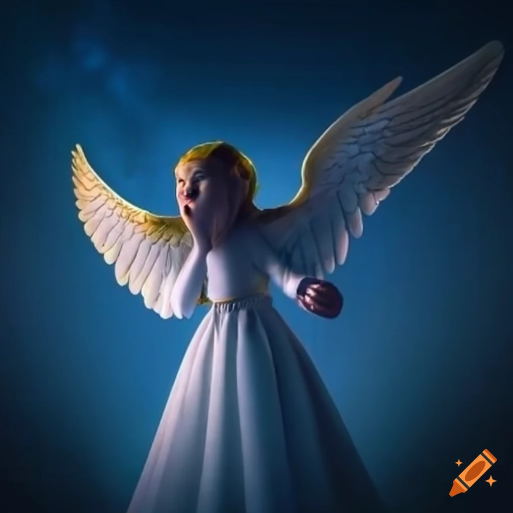 Choir of angels singing in the night sky on Craiyon