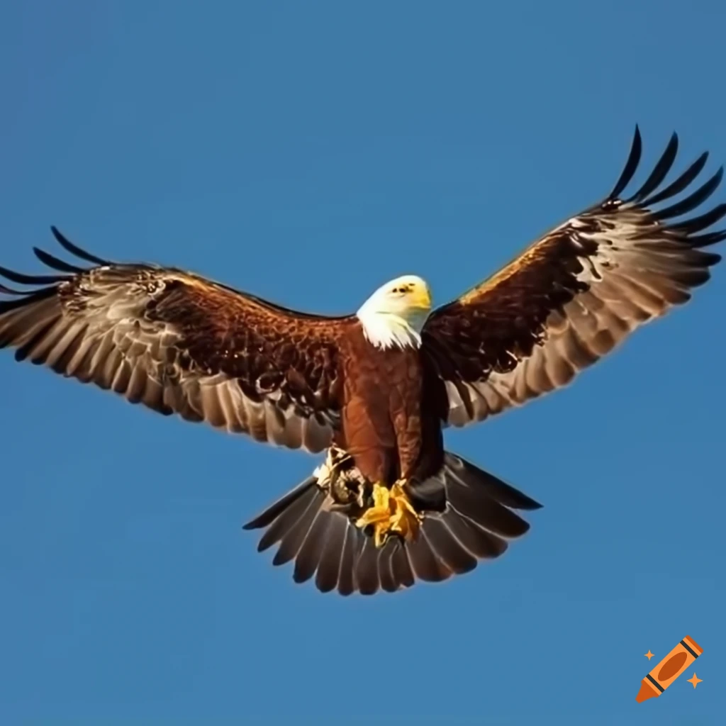Eagle soaring in the sky on Craiyon