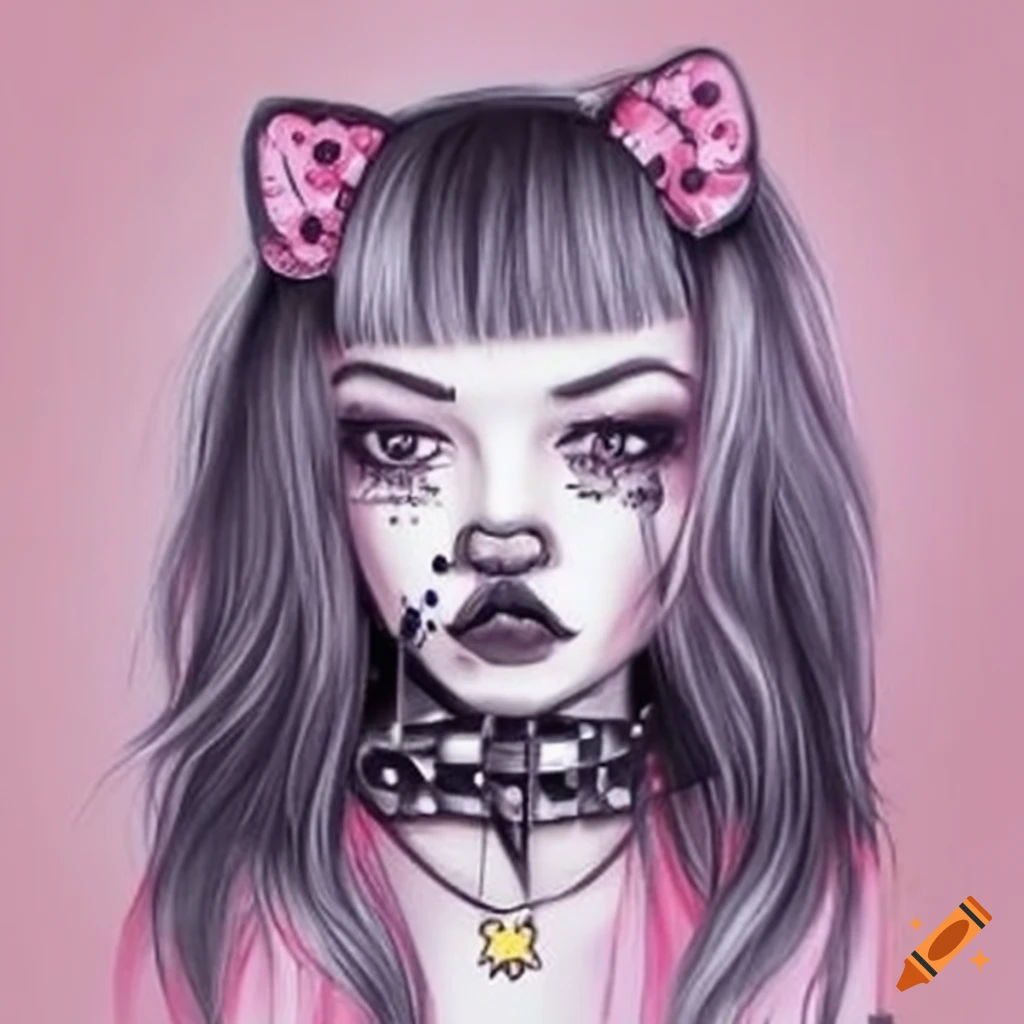 Hello Kitty In Alternative Emo Fashion On Craiyon