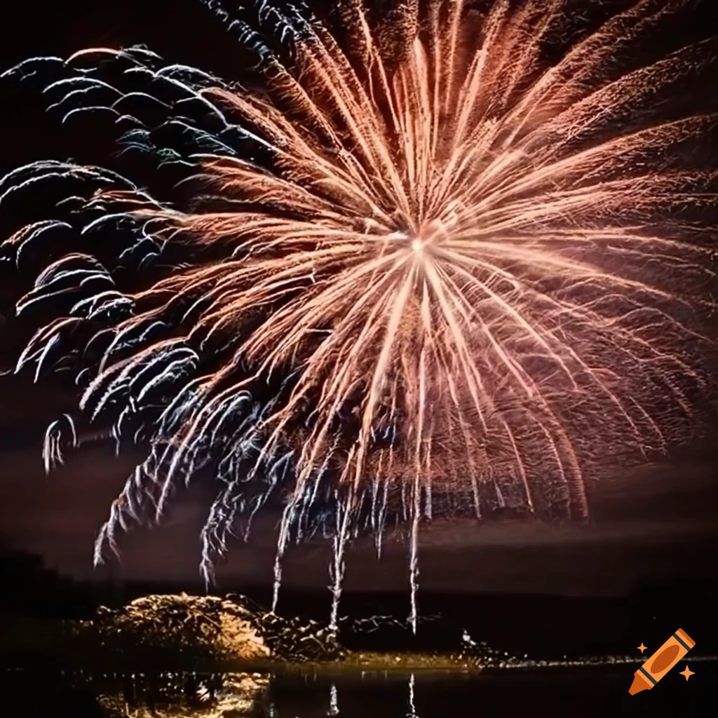 Large new year's eve firework display on Craiyon