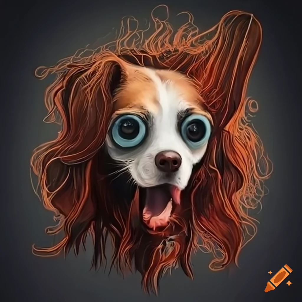 Tim burton style dog artwork on Craiyon