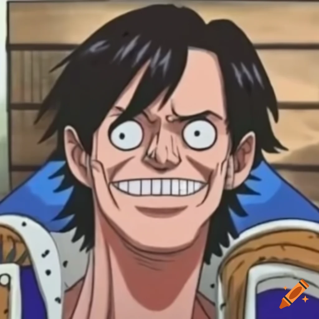 Jim Carrey wearing a coat in a village in One Piece Anime style on Craiyon