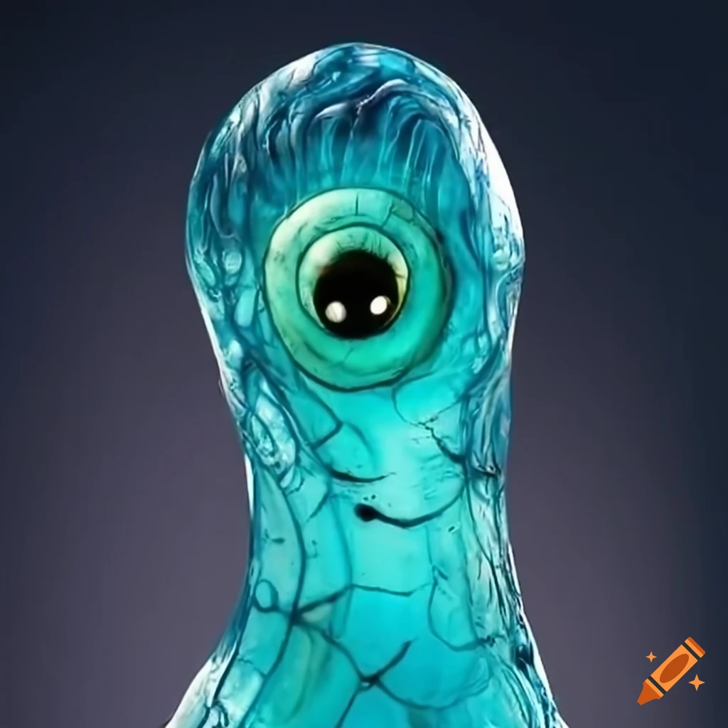 Glass monster walking in a big city on Craiyon