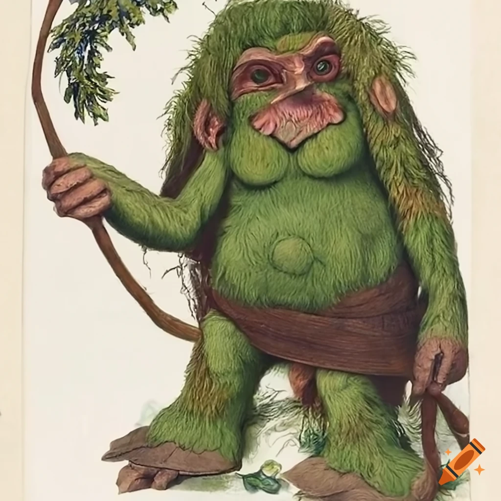Thrumblewort the Friendly Troll: gentle giant with moss-covered skin ...