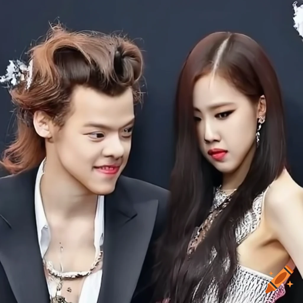Blackpink rosé and harry styles as a couple on Craiyon