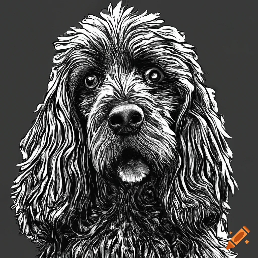 Black cockerpoo on transparent background on Craiyon