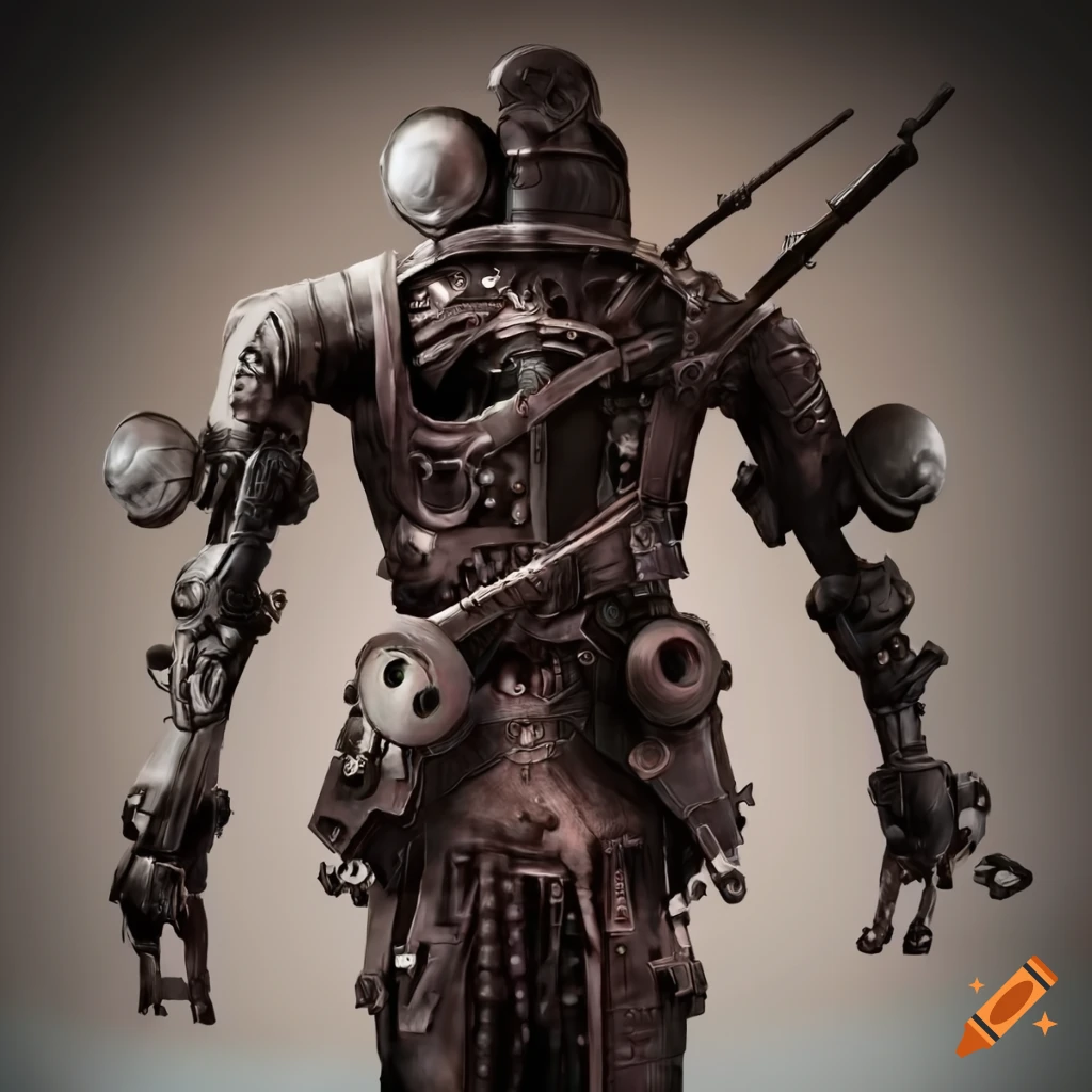 Steampunk minotaur with organic mechanical combination on Craiyon