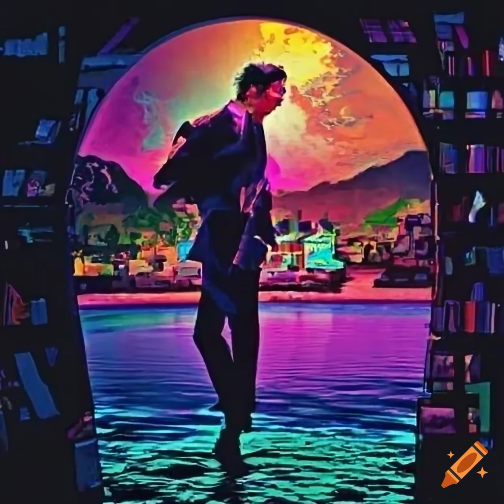 Tropical iridescent graphic novel art with high definition lighting and ...