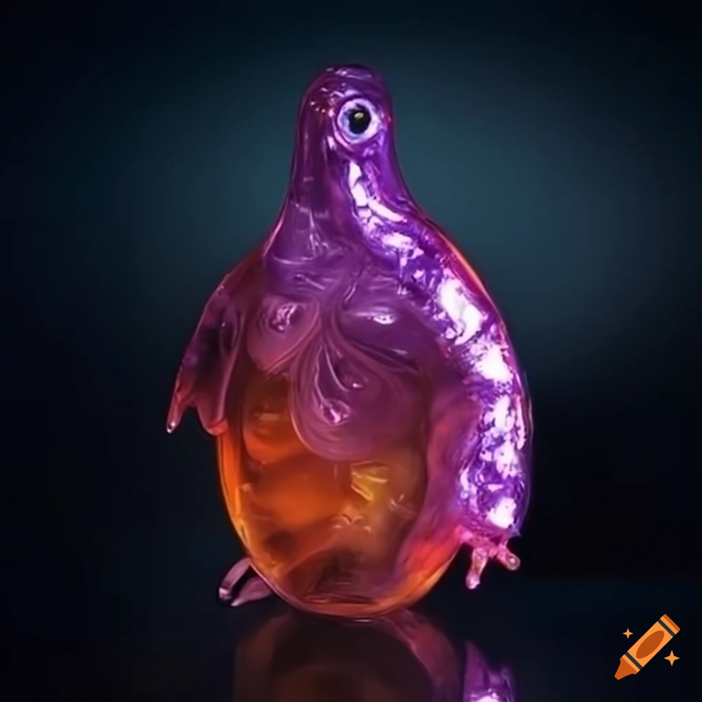 Glass monster walking in a big city on Craiyon