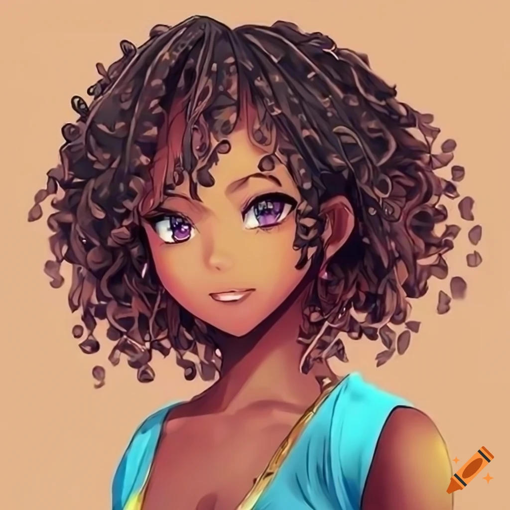 Anime african girl on Craiyon