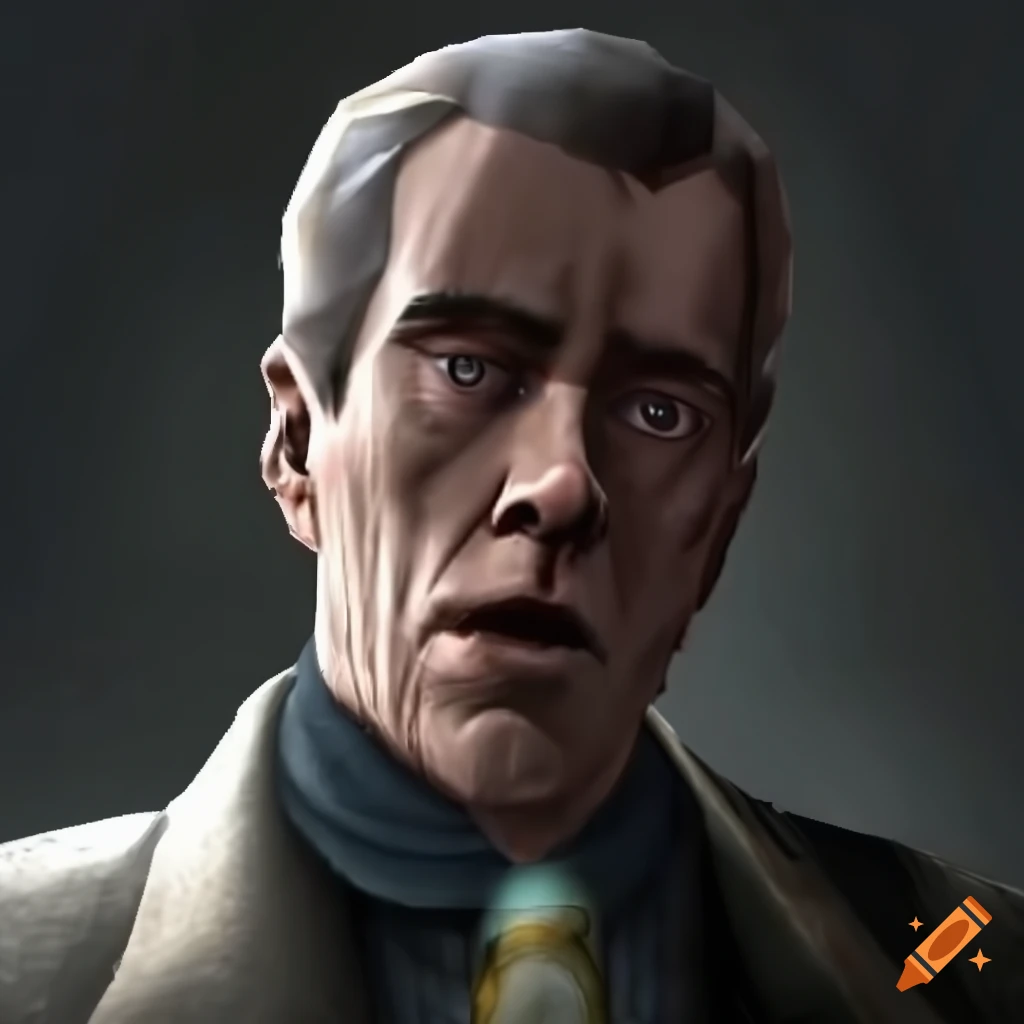 Goldeneye 64 character recreation of a person's face on Craiyon