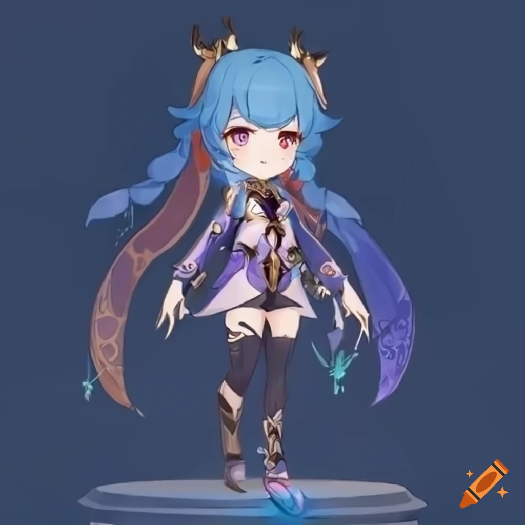 Dark blue haired girl with butterfly motif clothing from Genshin Impact ...