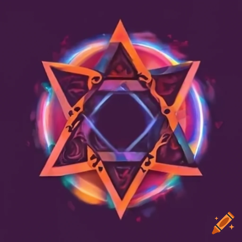 Obsidian hexagram representing the six elements in a Chinese style on ...