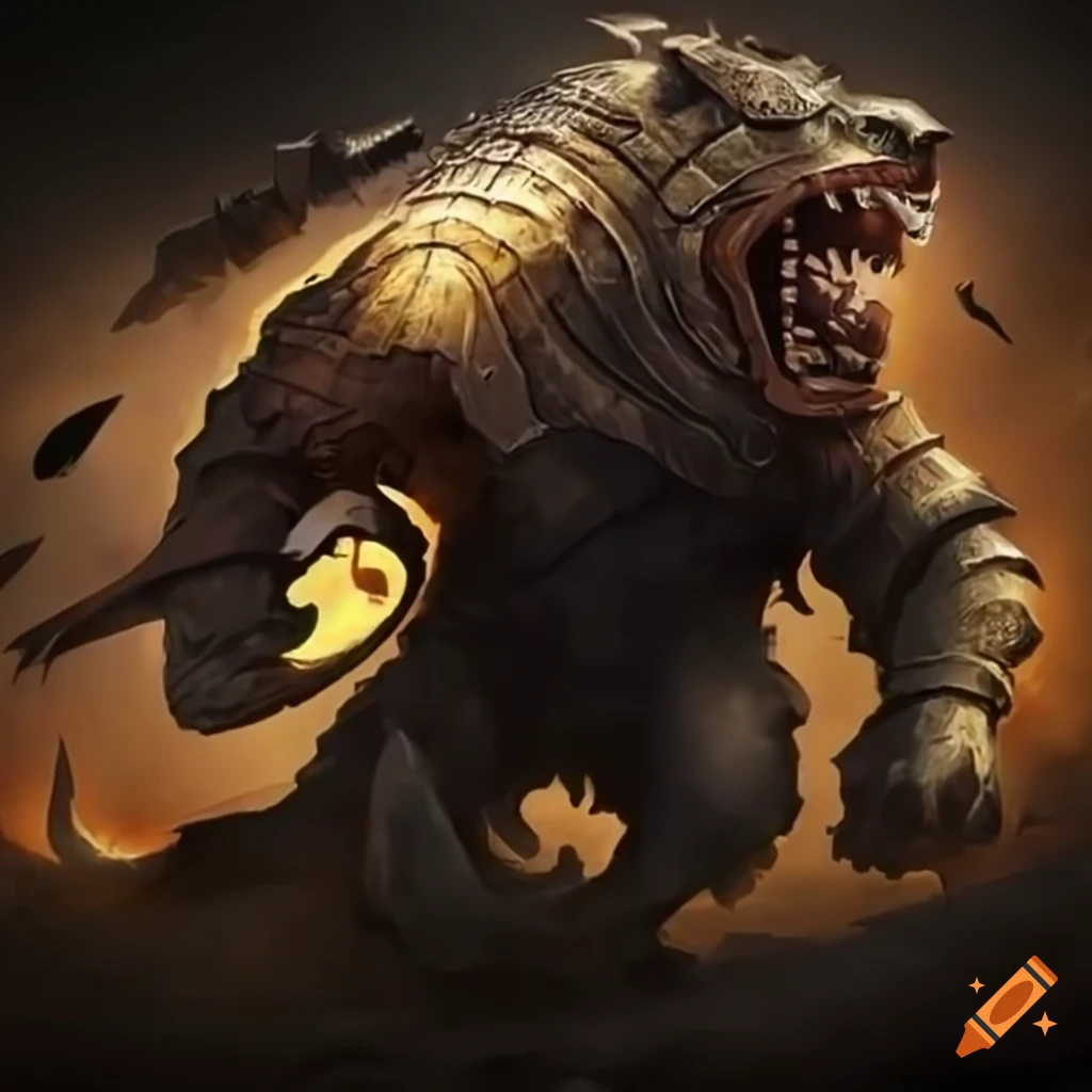 Armored warg creature on Craiyon