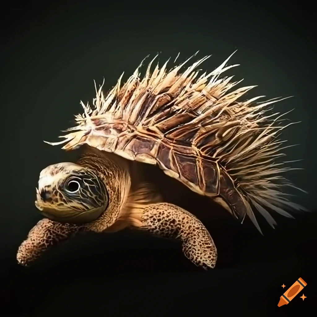 Porcupine turtle backpack on Craiyon